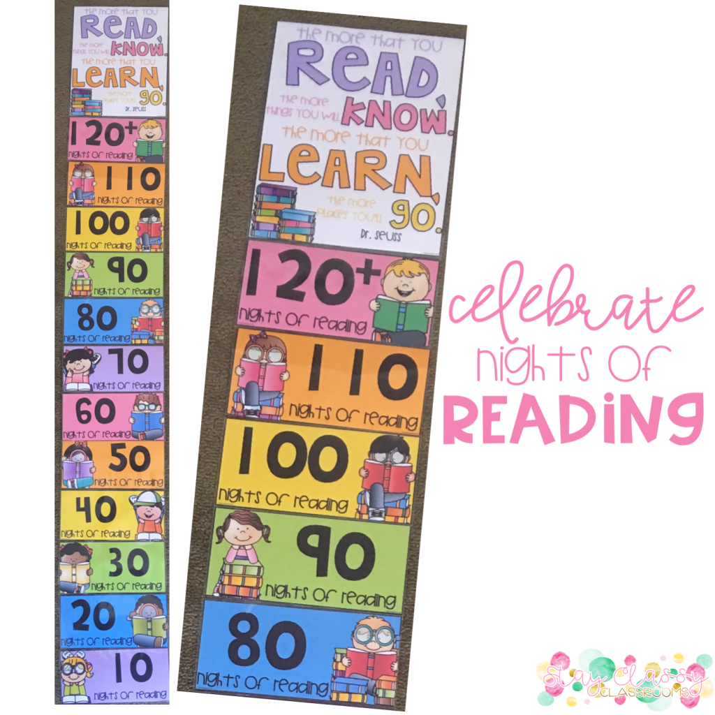 Celebration of Reading Ladder - editable - Stay Classy Classrooms