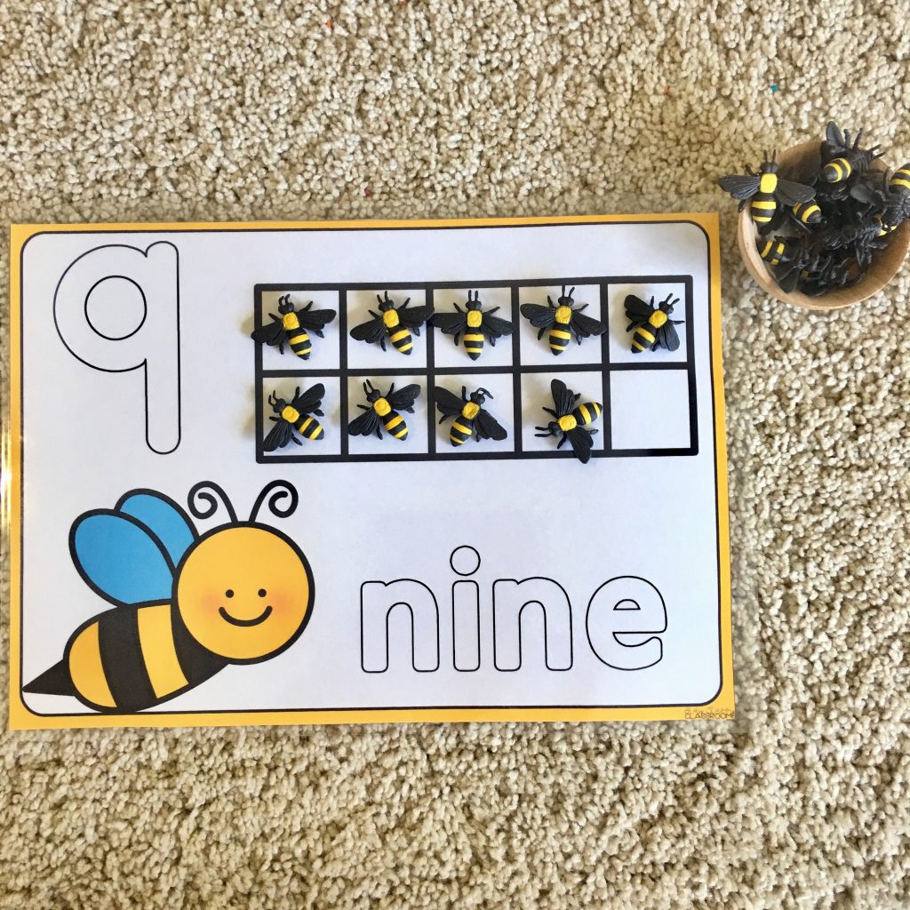 Bee Playdough Number Mats - Stay Classy Classrooms