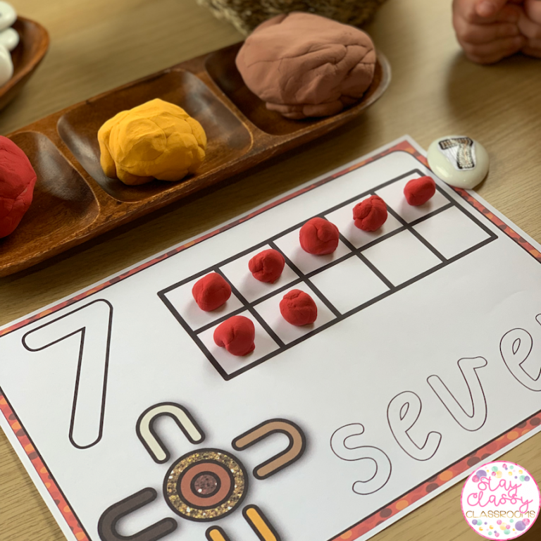 Australian Aboriginal Symbol Playdough Number Mats - Stay Classy Classrooms