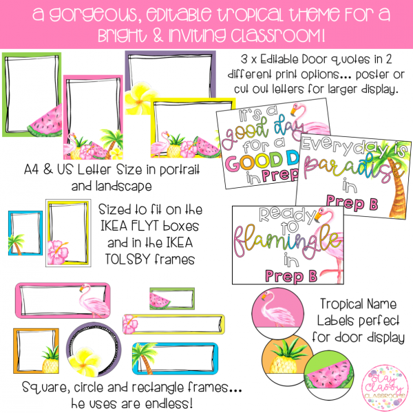 Tropical Classroom Theme Pack - Stay Classy Classrooms