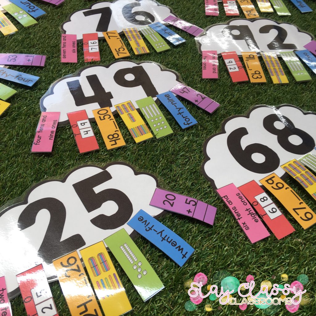 Number Representation Rainbows - Numbers to 100 - Stay Classy Classrooms