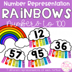 Number Representation Rainbows - Numbers to 100 - Stay Classy Classrooms