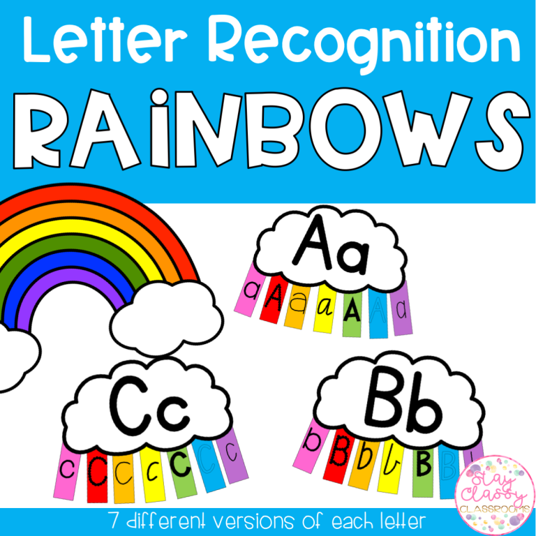 Letter Recognition Rainbows - Stay Classy Classrooms
