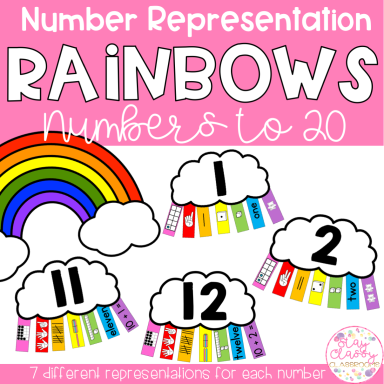 Number Representation Rainbows - Numbers 0-20 - Stay Classy Classrooms