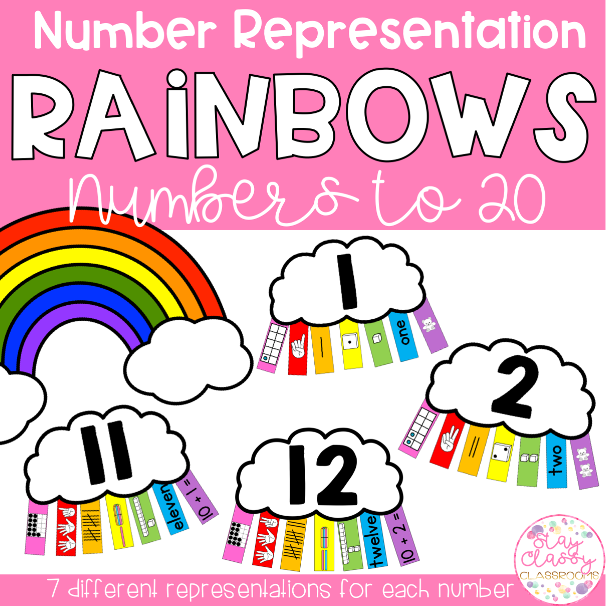 Number Representation Rainbows Numbers 0 20 Stay Classy Classrooms