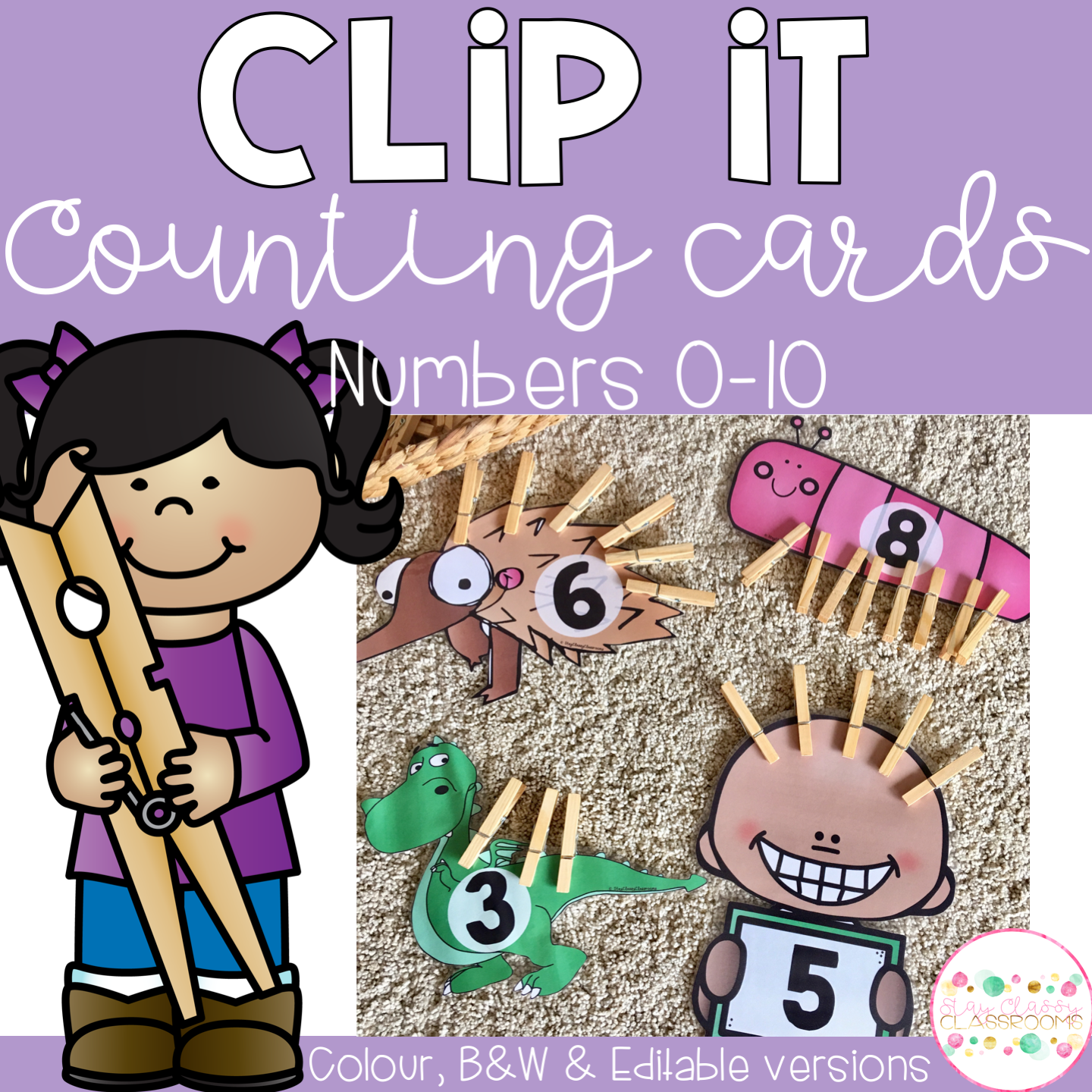 Clip It Counting Cards - Stay Classy Classrooms
