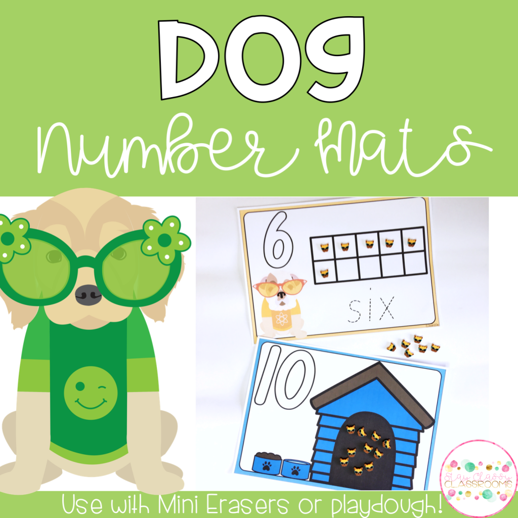 Dog Playdough Number Mats - Stay Classy Classrooms