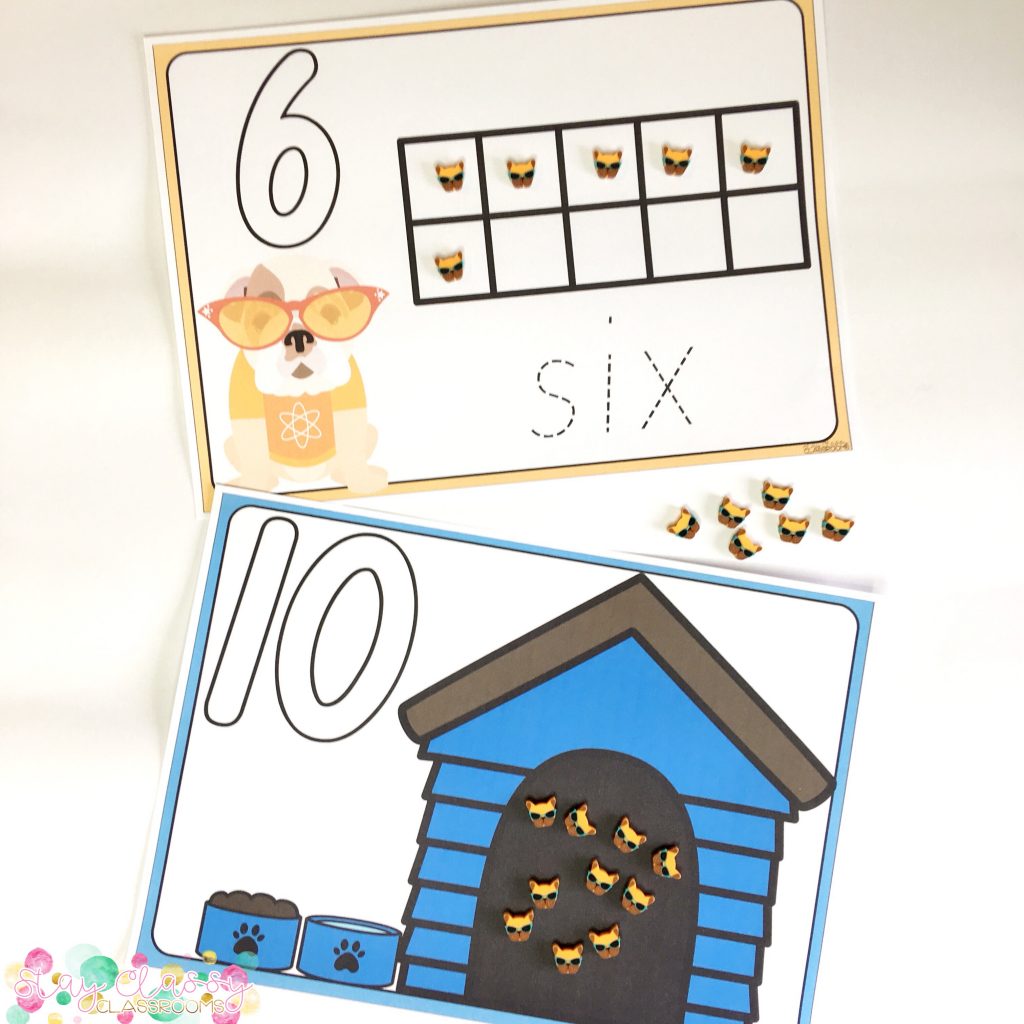 Dog Playdough Number Mats - Stay Classy Classrooms