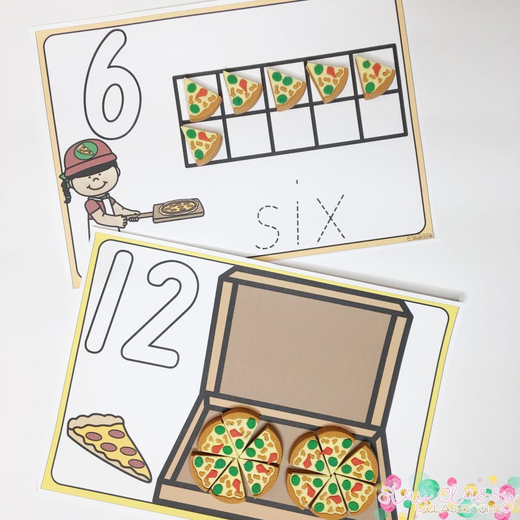 Pizza Playdough Number Mats - Stay Classy Classrooms