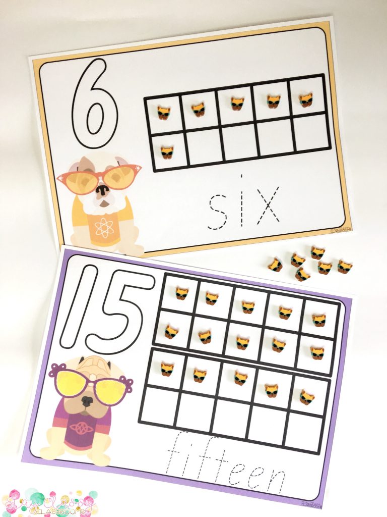 Dog Playdough Number Mats - Stay Classy Classrooms