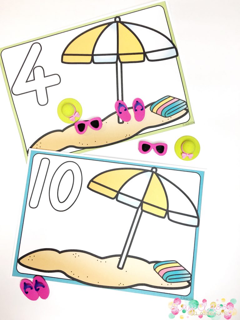 Beach Playdough Number Mats - Stay Classy Classrooms