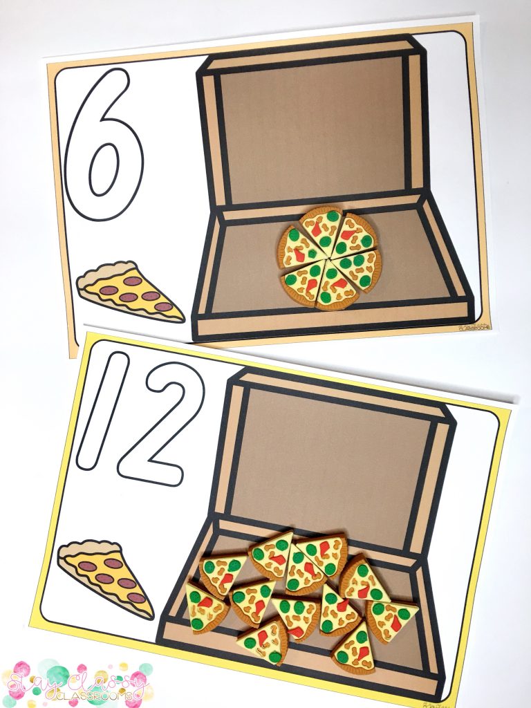 Pizza Playdough Number Mats - Stay Classy Classrooms