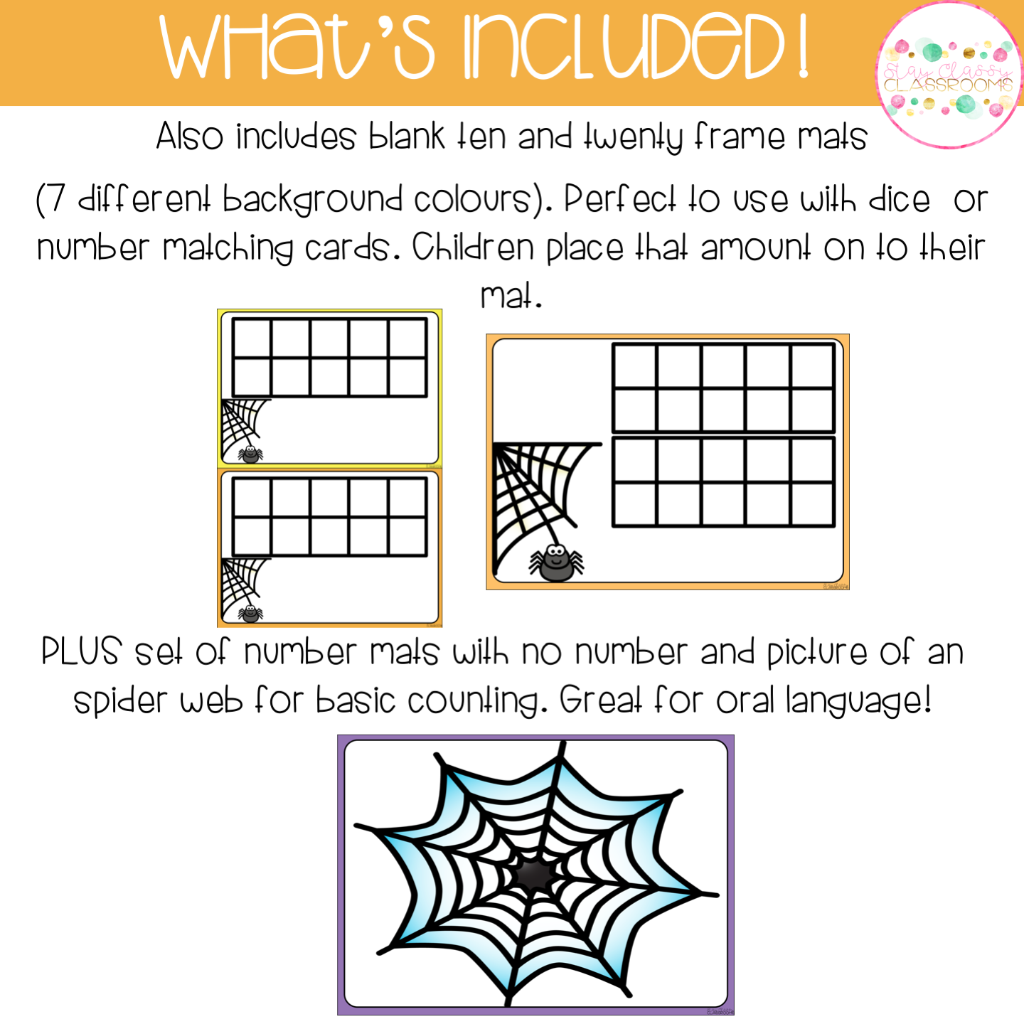 Spider Playdough Number Mats - Stay Classy Classrooms