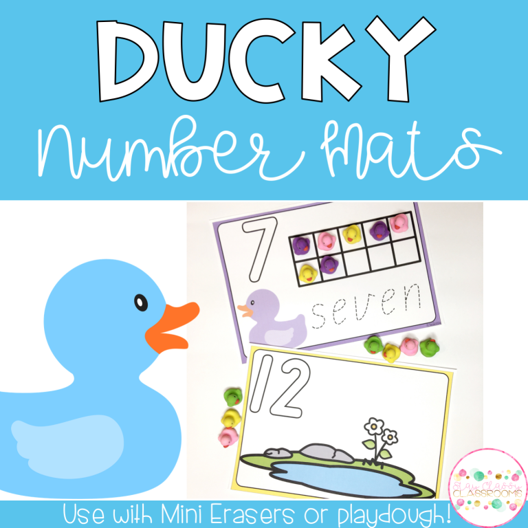 Ducky Playdough Number Mats - Stay Classy Classrooms