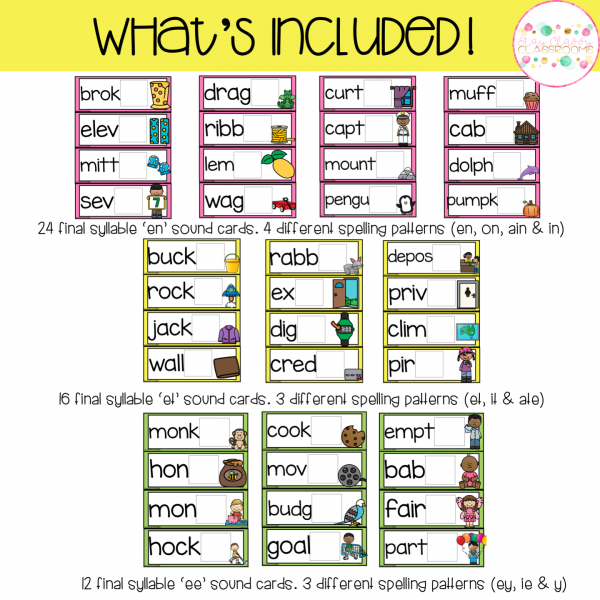 Final Syllables & Syllable Juncture Build a Word - Stay Classy Classrooms