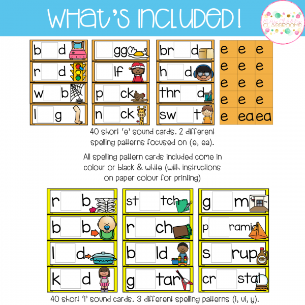 Short Vowel Patterns Build a Word - Stay Classy Classrooms