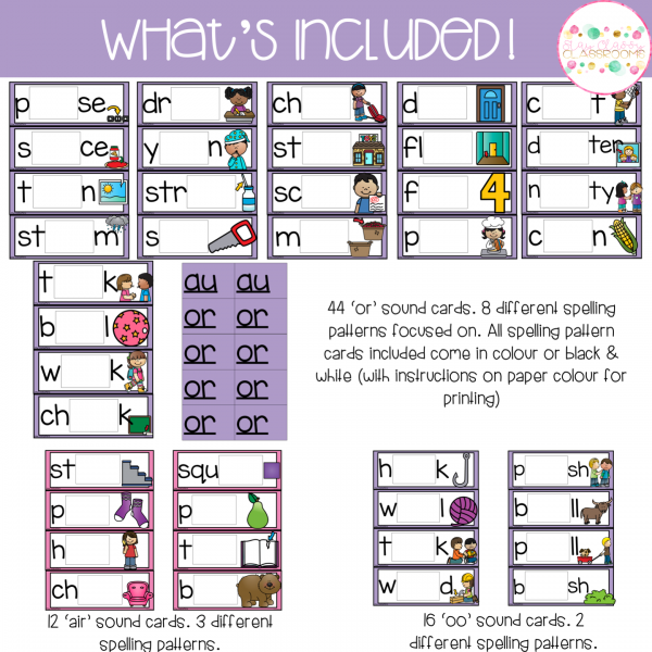 Other Vowel Patterns/Diphthongs Build a Word - Stay Classy Classrooms