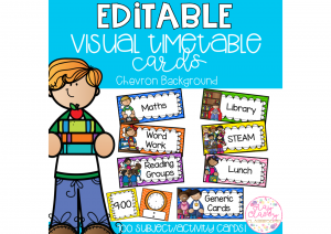 Editable Daily Visual Timetable Cards - Rainbow Chevron - Stay Classy ...