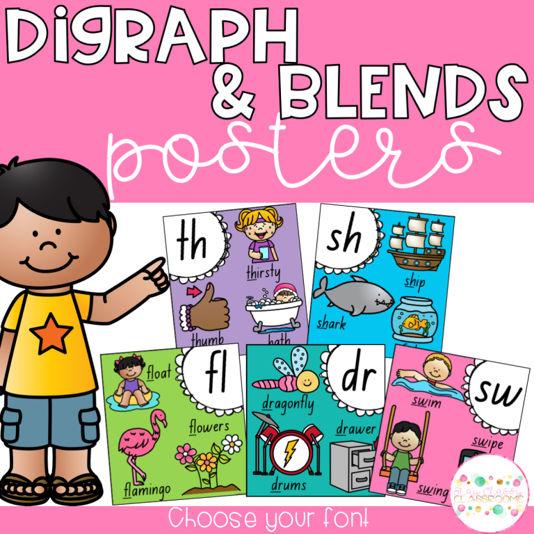 Digraph & Blends Posters - Rainbow - Stay Classy Classrooms