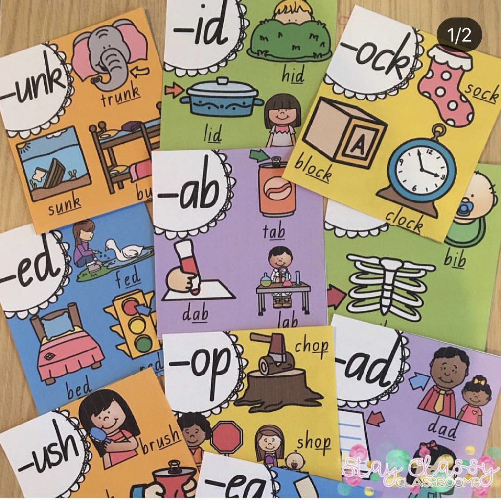 Word Family Posters - Rainbow - Stay Classy Classrooms