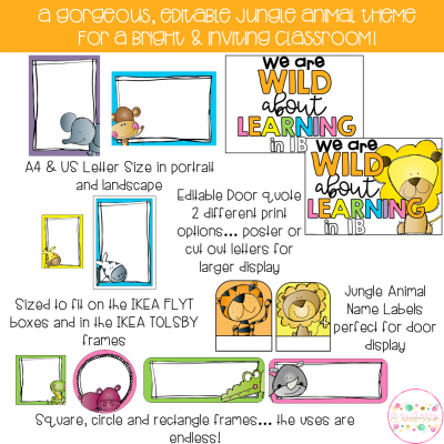 Jungle Animals Classroom Theme Pack - Stay Classy Classrooms
