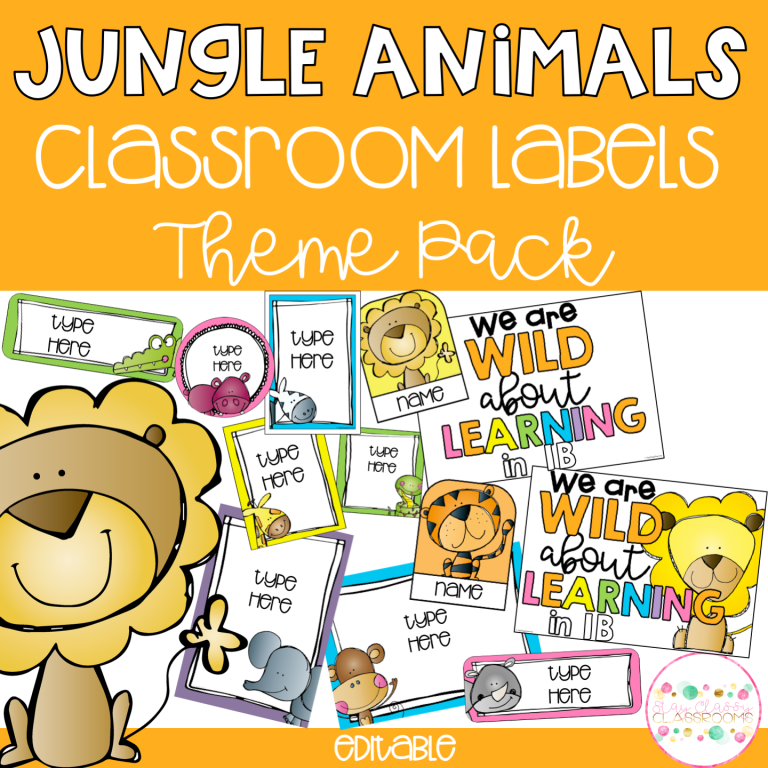 Jungle Animals Classroom Theme Pack - Stay Classy Classrooms