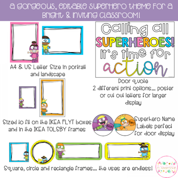 Superhero Classroom Theme Pack - Stay Classy Classrooms