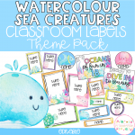 Watercolour Sea Creatures Classroom Theme Pack - Stay Classy Classrooms