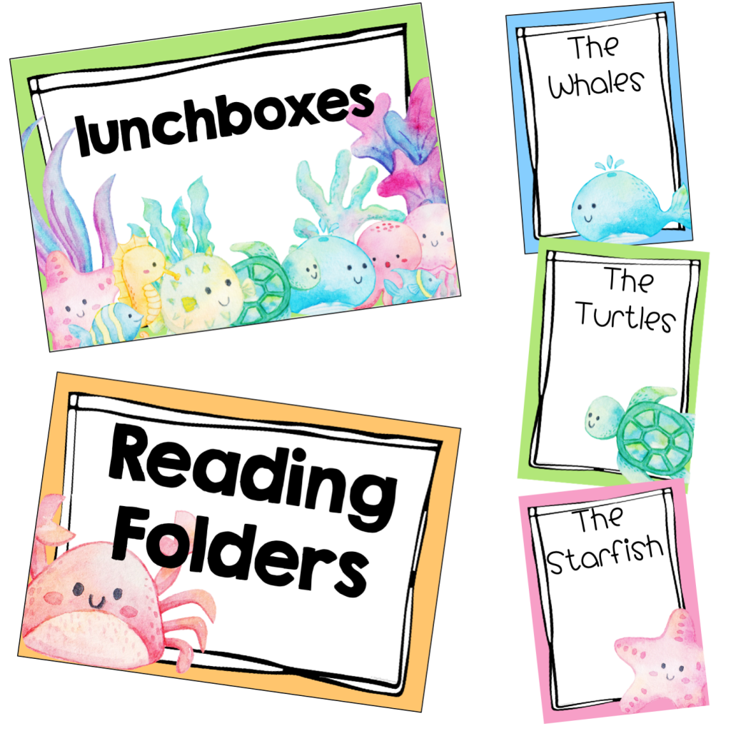 Watercolour Sea Creatures Classroom Theme Pack - Stay Classy Classrooms