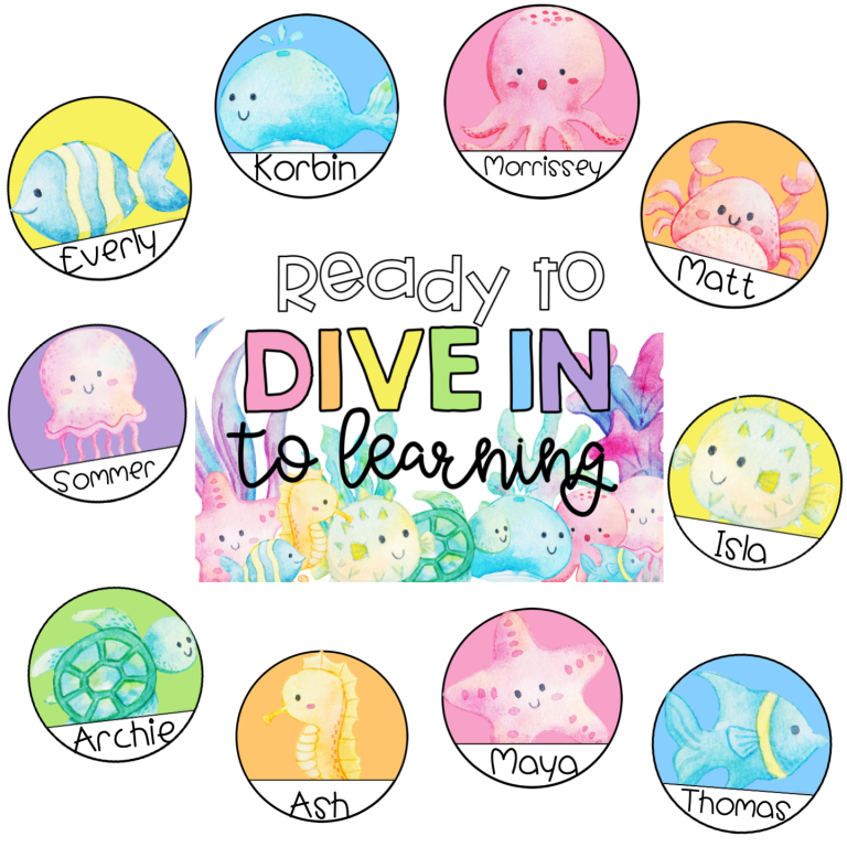 Watercolour Sea Creatures Classroom Theme Pack - Stay Classy Classrooms
