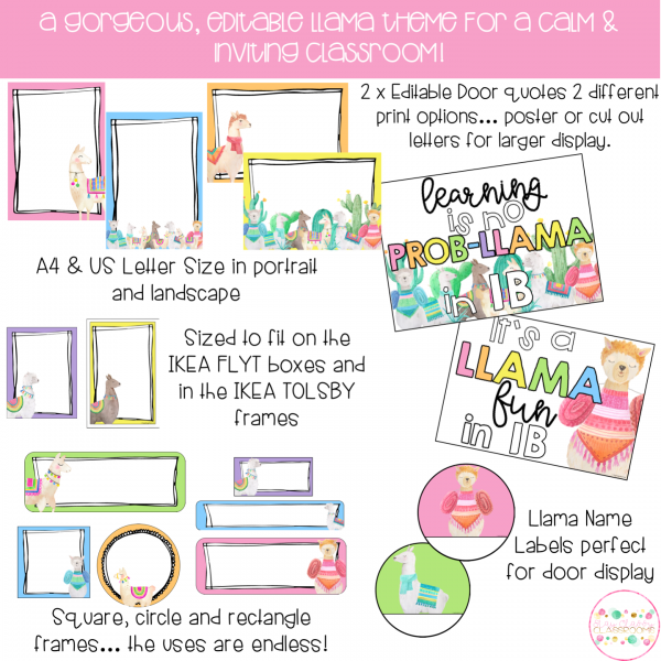 Llamas Classroom Theme Pack - Stay Classy Classrooms