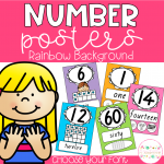 Number Posters - Rainbow Background - Stay Classy Classrooms