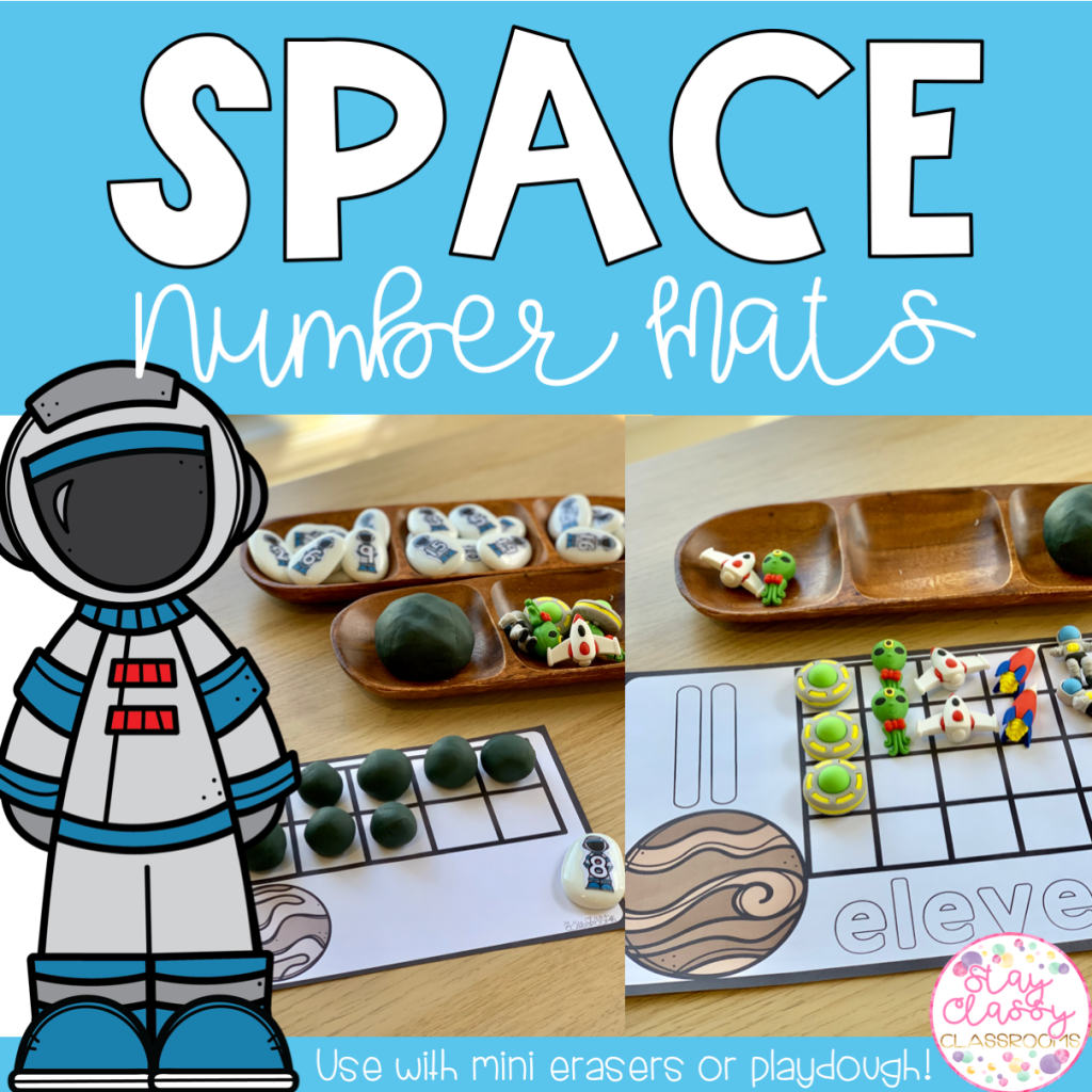 Space Playdough Number Mats - Stay Classy Classrooms