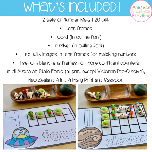 Space Playdough Number Mats - Stay Classy Classrooms