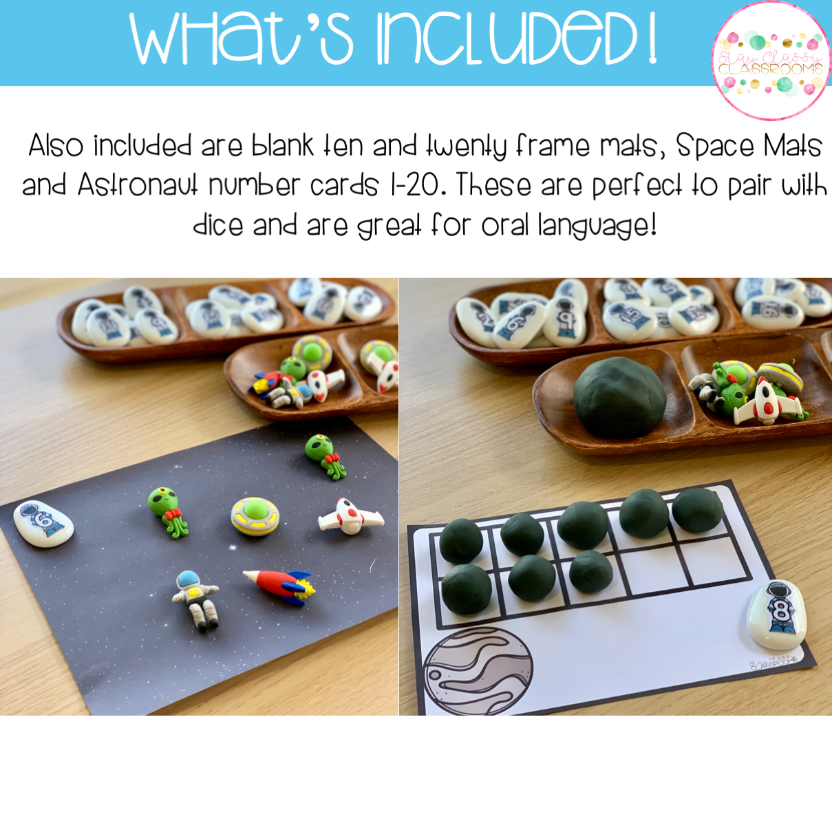 Space Playdough Number Mats - Stay Classy Classrooms
