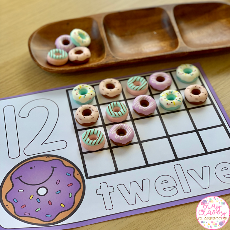 Doughnut Playdough Number Mats - Stay Classy Classrooms