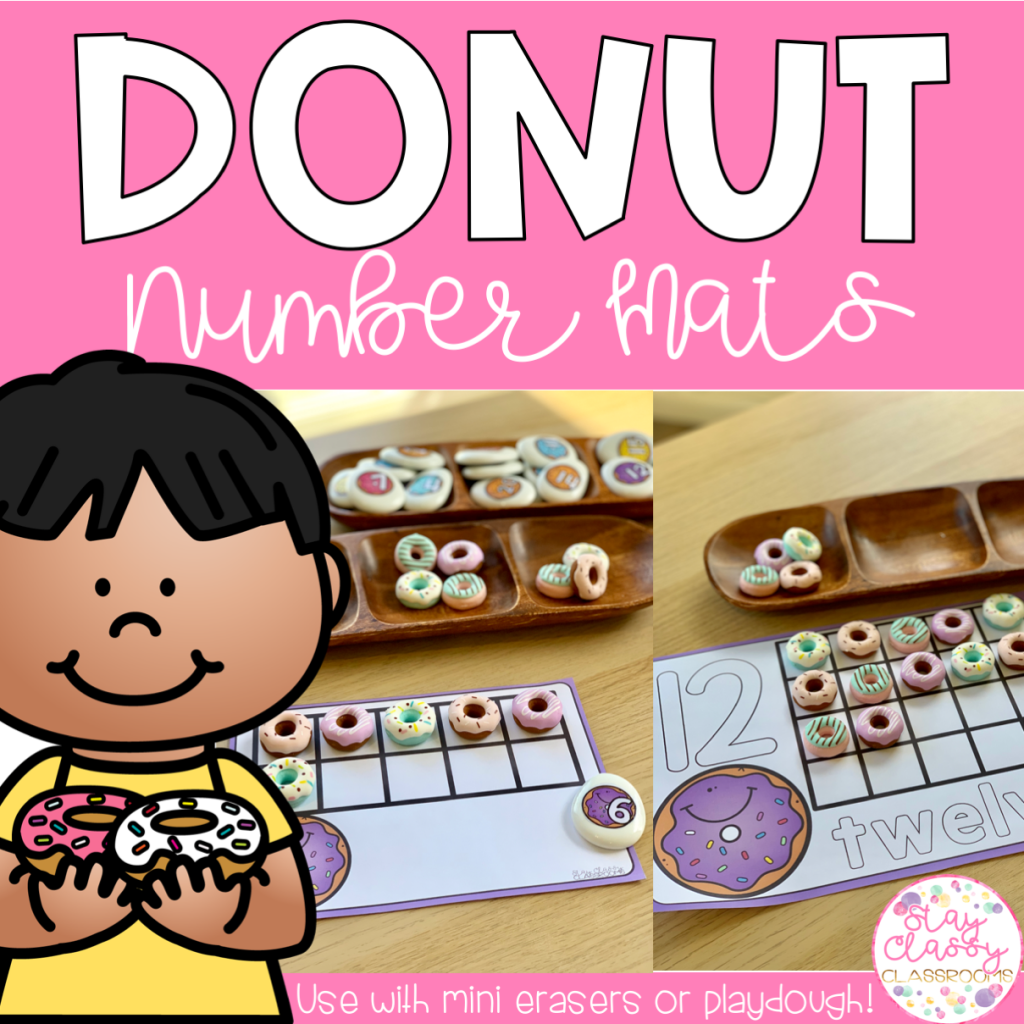 Doughnut Playdough Number Mats - Stay Classy Classrooms