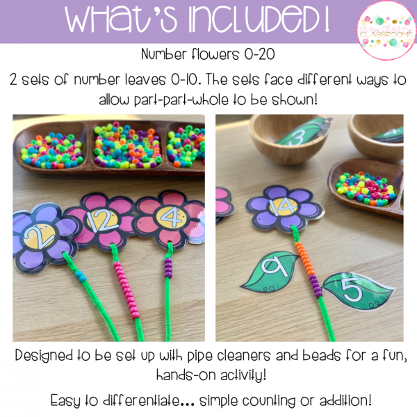Counting and Addition Flowers - Stay Classy Classrooms