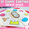 2D Shape Sorting Stones Printables - Stay Classy Classrooms