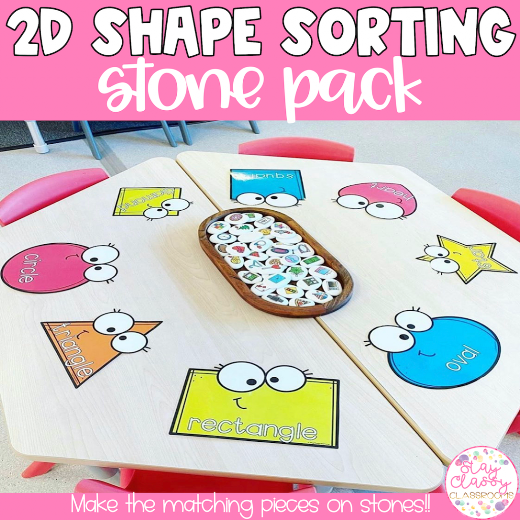 2D Shape Sorting Stones Printables - Stay Classy Classrooms
