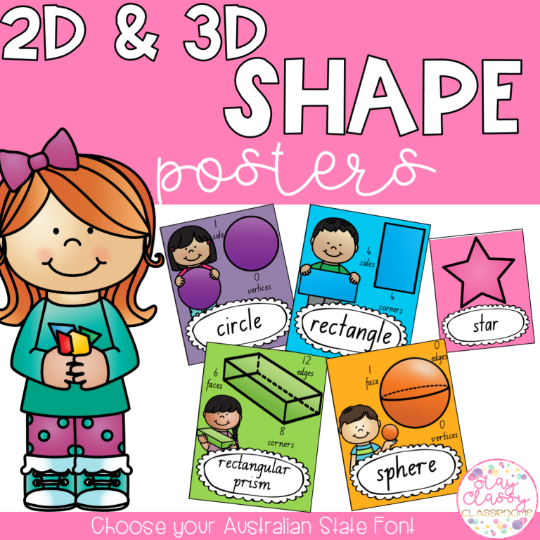 Rainbow 2D and 3D Shape Posters - Australian State Fonts - Stay Classy ...