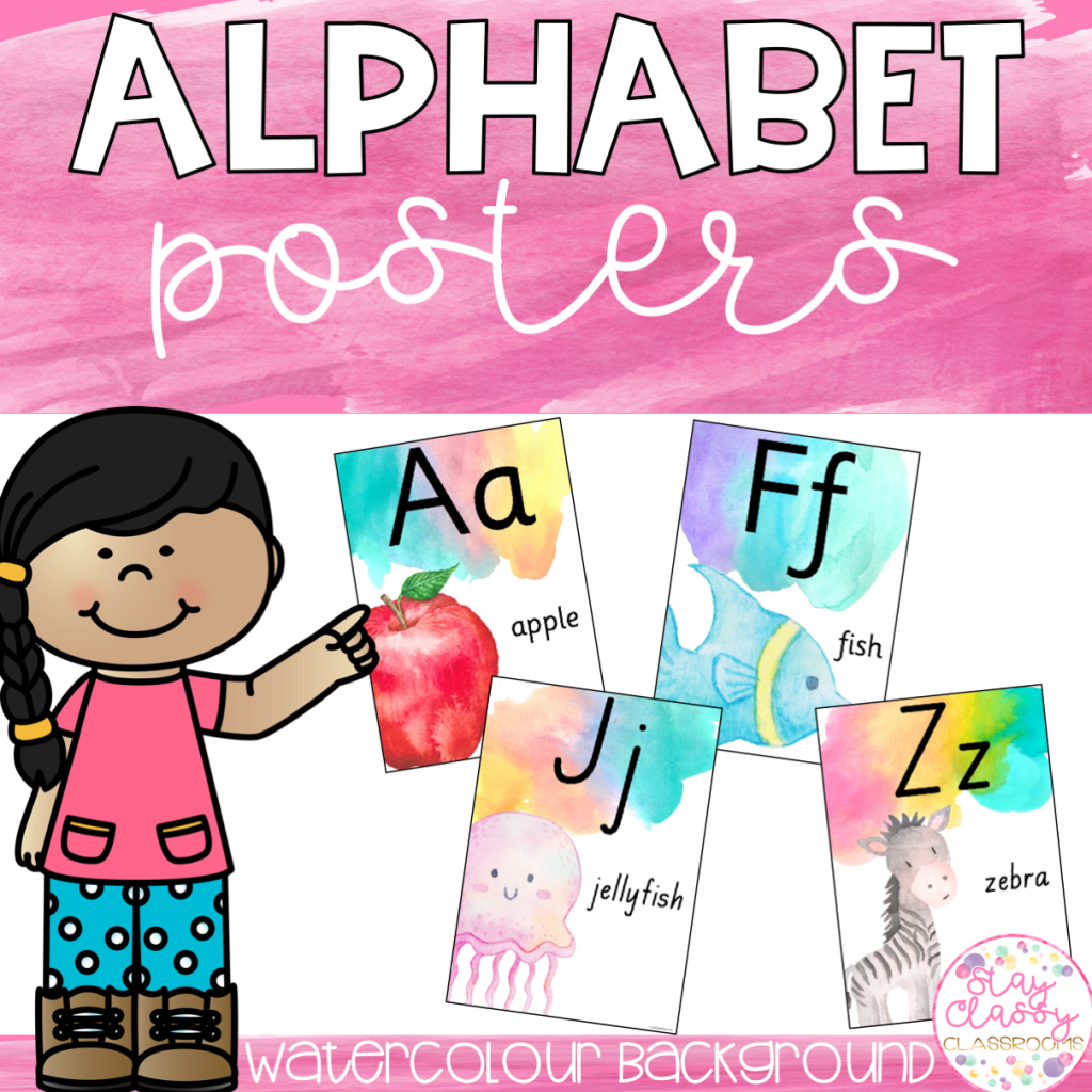 Alphabet Posters - Watercolour - Stay Classy Classrooms