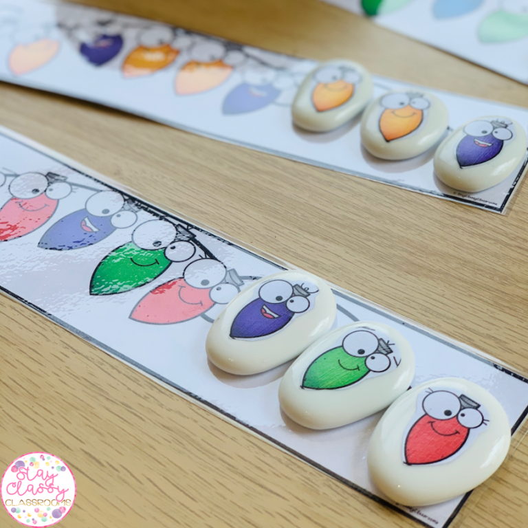 Christmas Lights Patterns Cards - Stay Classy Classrooms