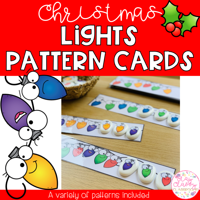 Christmas Lights Patterns Cards - Stay Classy Classrooms