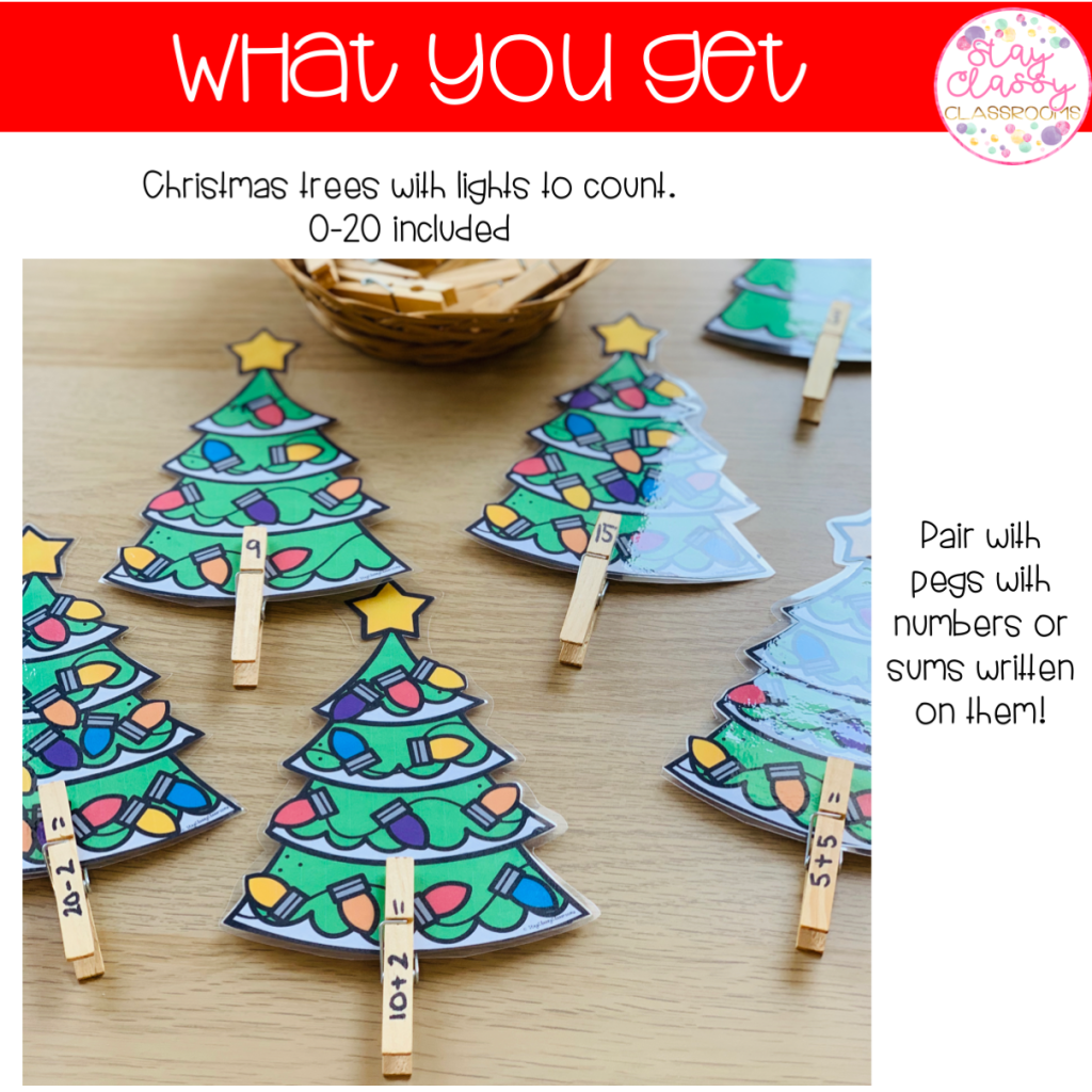 Christmas Clip It Counting Cards - Stay Classy Classrooms