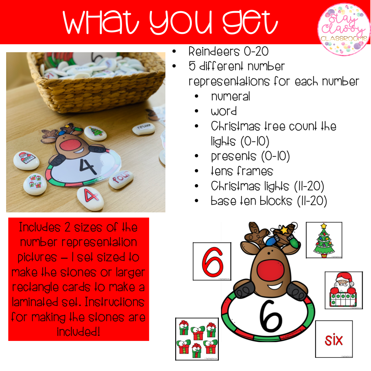 Christmas Number Representation Match 0-20 - Stay Classy Classrooms