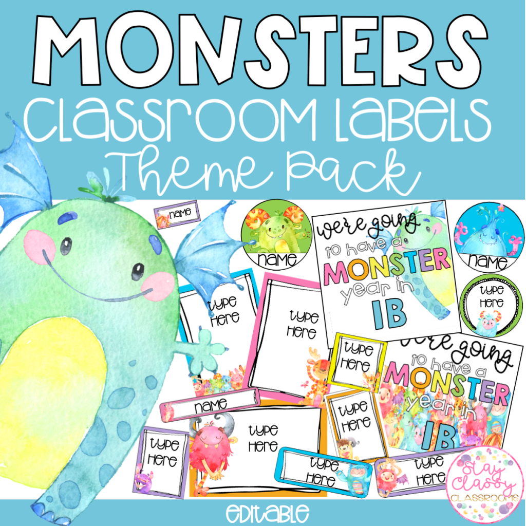 Monsters Editable Desk Plates - Stay Classy Classrooms
