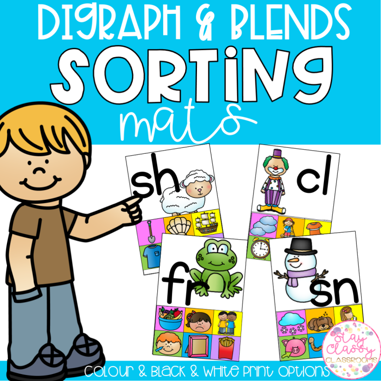 Digraph & Blends Sorting Mats - Stay Classy Classrooms