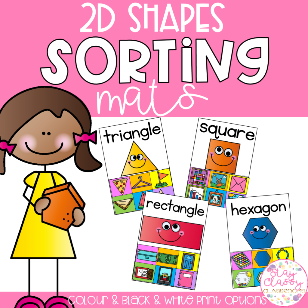 2D Shapes Sorting Mats - Stay Classy Classrooms