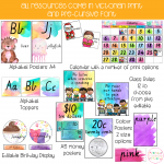Watercolour Australian Classroom Display Bundle - VICTORIAN FONTS ...